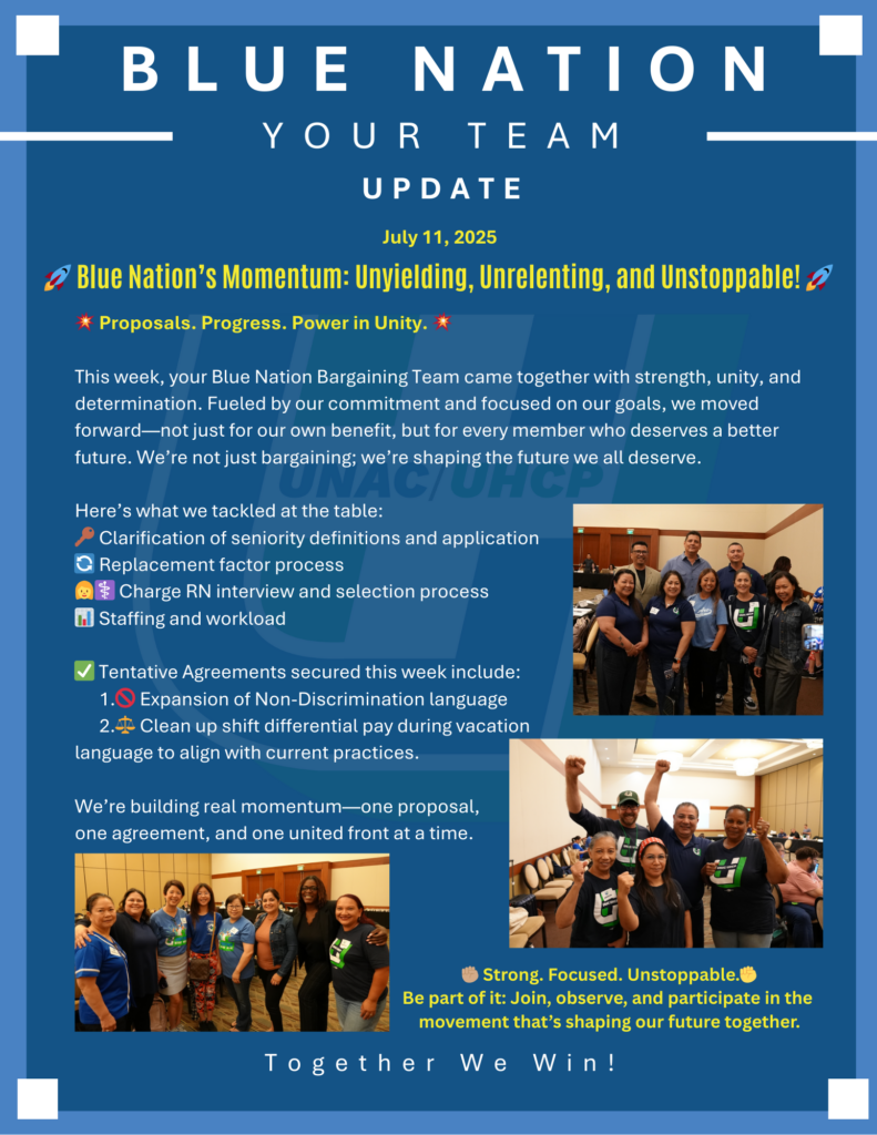 Bargaining Updates: Blue Nation (Blue Book) (2025) – UNAC/UHCP