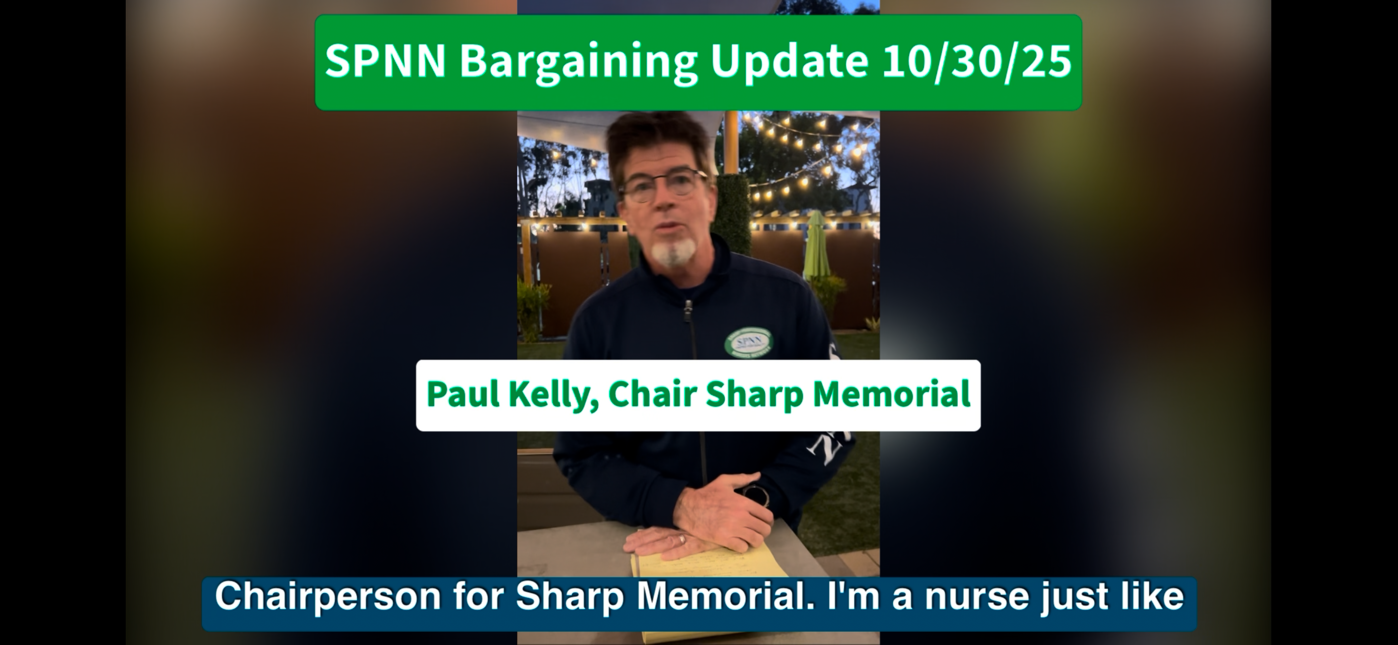 Bargaining Updates: Sharp Professional Nurses Network (2025) – UNAC/UHCP